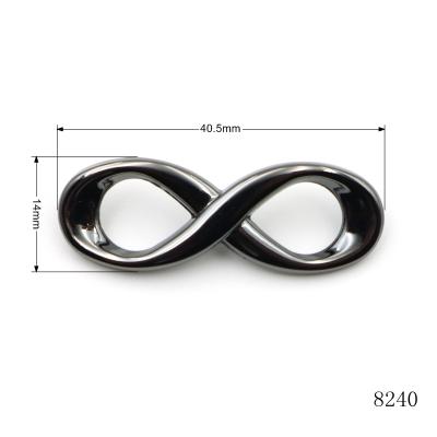 China Polished Infinity Shape Custom Metal Logo Plate Design Metal Logo For Bags for sale