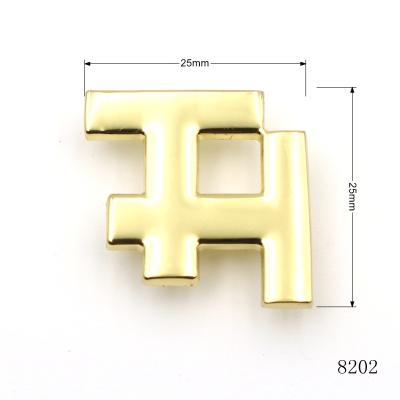 China 25*25mm Personalized Brand Logo Plate Gold Plated Custom Metal Purse Logo for sale