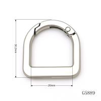 China Matte Silver D Shaped Spring Ring Clasp 30mm for Handbag Making DIY Craft Hardware for sale