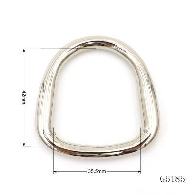 China Unique Design Custom Window Shape Metal D Ring 35.5mm Heavy Duty Bag Metal Buckle Hardware for sale