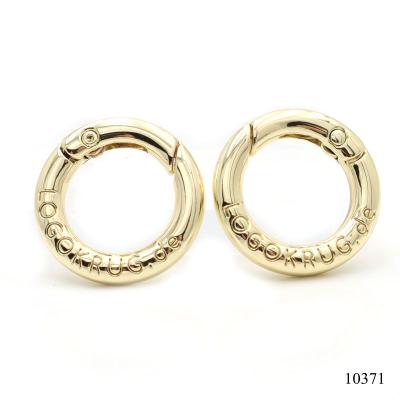 China New Arrival Light Gold Spring O Ring Waterproof Clasp Carabiner Custom Logo Round Ring for sale