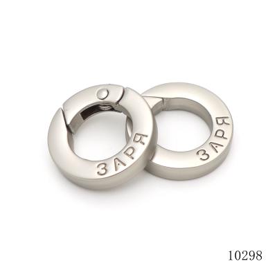 China High Quality Small Flat Spring O Ring Customized Logo Metal Key Chain Clasp Carabiner for sale