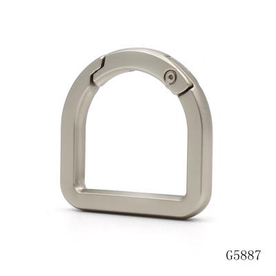 China Premium Metal Spring D Ring Carabiner Bag Accessories Push Gate Ring Clasp for sale