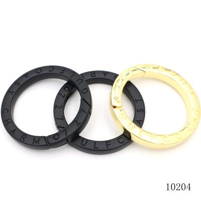 China 38*50mm Bag Accessories Spring O Ring Matte Black Gold Plating Custom Logo Carabiner Clasp for sale