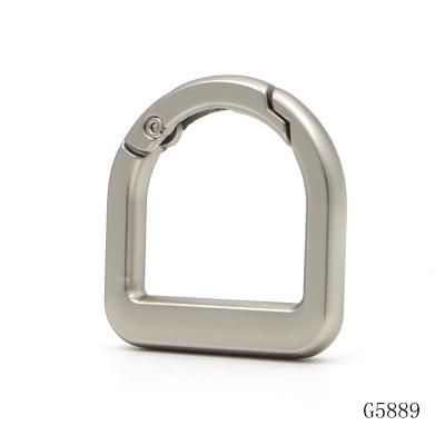 China Matte Silver D Shaped Spring Ring Clasp for Handbag Making DIY Craft for sale