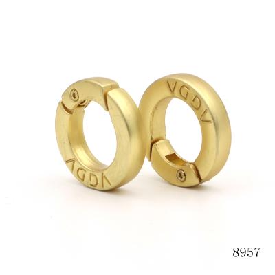 China Luxury Nickel Free Metal Spring O Ring Matte Gold Plated Keychain Clasp Ring for sale
