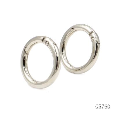 China 36mm Outer Diameter Polished Zinc Alloy Round Spring Ring for Bag Hardware for sale