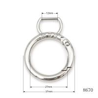 China 38mm Round Spring O Ring Zinc Alloy Openable Charm Clasp 10-15kg Load Custom Logo for sale