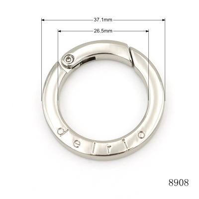 China Zinc Alloy Openable Metal Ring Clip Spring Snap Gate Clasp Custom Bag O Ring Hook for sale