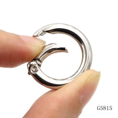 China Nickel Free Polished Round Spring O Ring 17mm Metal Keychain Ring Carabiner Clasp for sale