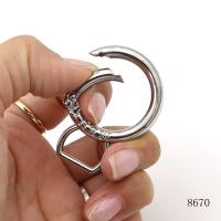 China 38mm Round Spring O Ring Zinc Alloy Openable Charm Clasp 10-15kg Load Custom Logo for sale
