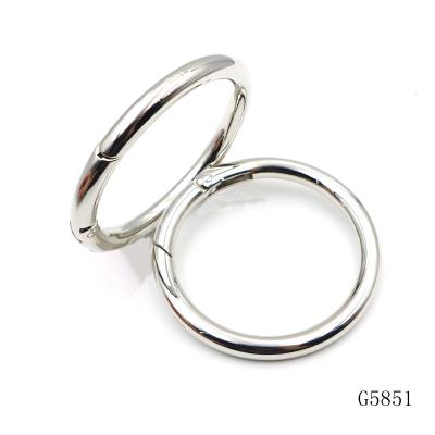 China Custom Size 56mm Zinc Alloy Spring Round Ring Spring Ring Circle Carabiner Handbag Hardware Accessories for sale