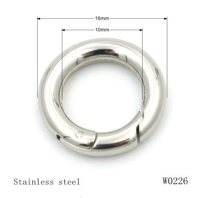 China Mini Size 10mm Stainless Steel Spring Ring 316 Steel Carabiner For Keychain Handbag Hardware Accessories for sale