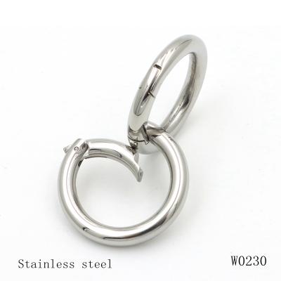 China Stainless Steel Spring Ring 28mm x 20mm - Round Wire Snap Clasp for Bags & Keychains for sale