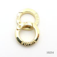 China 26mm Gold Spring Ring O Ring Carabiner Open Gate Ring Zinc Alloy Custom Logo for sale