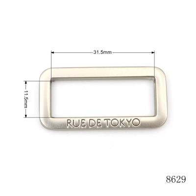 China 32mm Custom engraving brand logo metal rectangular buckle for bag strap for sale