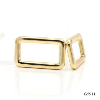 China Bag Accessories Metal Square Buckle Quality Zinc Alloy Die Casting Frame Buckle Strap Adjuster Slider Loop Buckle for sale