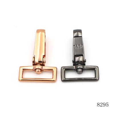 China Shiny Rose Gold & Gunmetal Brand Name Bag Snap Hook 26mm Heavy Duty Metal Swivel Snap Hook for sale