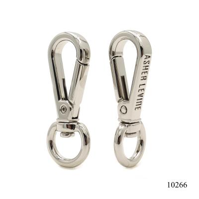 China Heavy Duty Swivel Eye Snap Hook Custom Bag Lobster Clasp With Logo Leather Bag Quality Metal Carabiner for sale