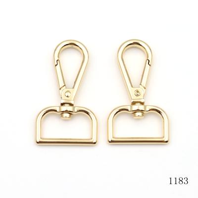 China 50mm Light Gold Rotating Carabiner Swivel Snap Hook High Quality Handbag Metal Clasp for sale