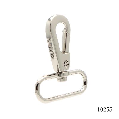 China Nickel Logo Engraved Nickel Swivel Snap Hook Metal Hooks For Handbag Fittings for sale