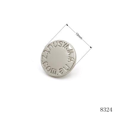 China 15mm Flat Circle Metal Rivet Studs with Deep Engraved Circular Logo, Decorative Leather Fasteners for Handbags & Dog Collars for sale