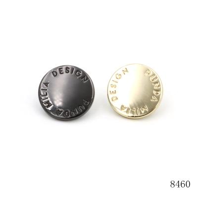 China 20mm Gun Metal Gold Plating Logo Engraved Cap Rivet Metal Logo Rivets Zinc Alloy Double Rivet  For Leather Bag for sale
