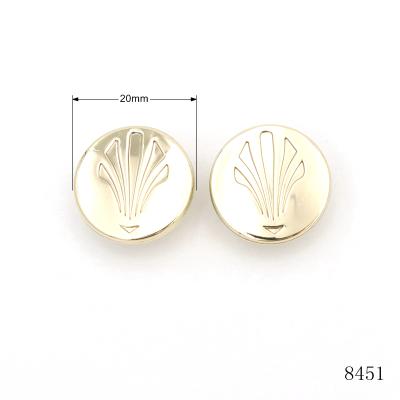 China 20mm Light Gold Zinc Alloy Metal Logo Rivet Studs With Cap, Die‑cast Custom Embossed Pattern Rivets For Bag Leather Craft for sale