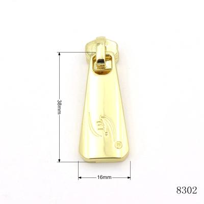 China Gold Zipper Puller Custom Logo Engraved Metal Zipper Pull Tab For Handbags Hardware Accessories for sale