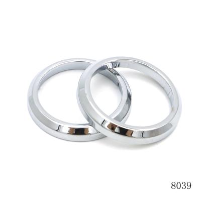 China 35mm Chrome Plated Zinc Alloy Diecasting Polygonized Circle Metal O Ring With Back Screw for sale