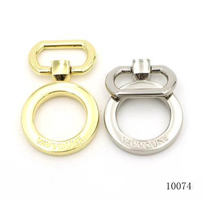 China Premium Heavy Duty Rotate Ring Connector Custom Logo High End Snap Hook Clasp Buckle Bag Hardware Fittings for sale