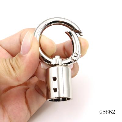 China Metal Accessories Tassel Cap Hook Hardware Round Carabiner Spring O Ring with Tassel Cap End for sale