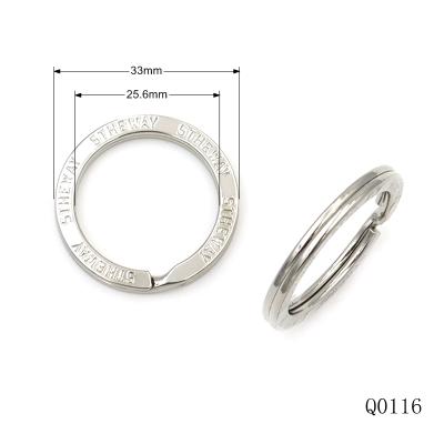 China Nickel Plated Split Key Ring Metal Key Chain Ring 25.5mm*33mm Rusty-Proof Keyring for sale