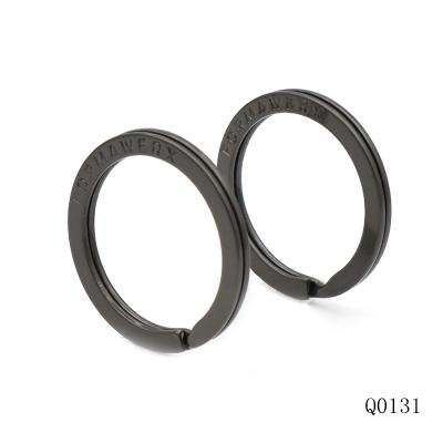 China Quality Metal Split Ring Custom Logo Text Stamping Key Ring Gunmetal Plated Metal Key Chain Ring Rusty-Proof Keyring for sale