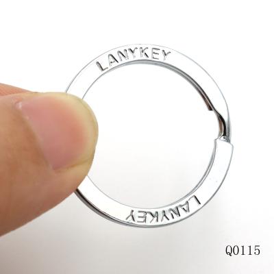 China Good Quality Chrome Plated Logo Engraved Split Key Ring Waterproof Stamp Logo Flat Key Ring For Key Chain Accessories for sale