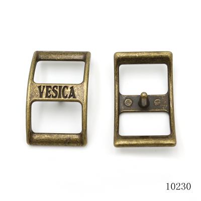 China Trendy Fashion Antique Brass Metal Conway Buckle Leather Belt Curved Slider Buckle with Logo for sale