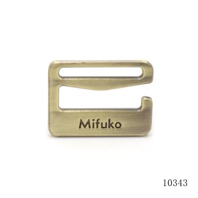 China Quality Bikini Metal Connector E Buckle Custom Logo Engraved Adjust Buckle Accessories for sale