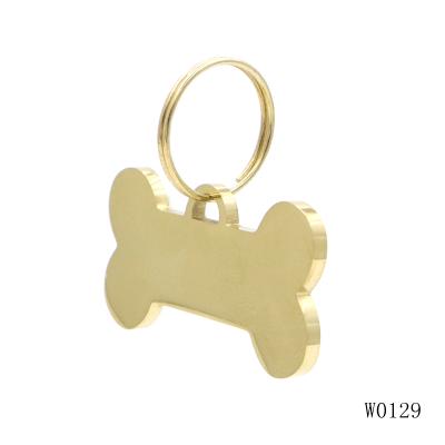 China Gold PVD Coated Stainless Steel Bone Shape Pet ID Tag – DIY Laser Engraved Logo for Dogs & Cats for sale