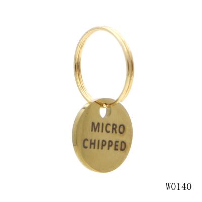 China Gold PVD Coated Stainless Steel Round Disc Pet ID Tag – DIY Laser Engraved Logo for Dogs & Cats for sale