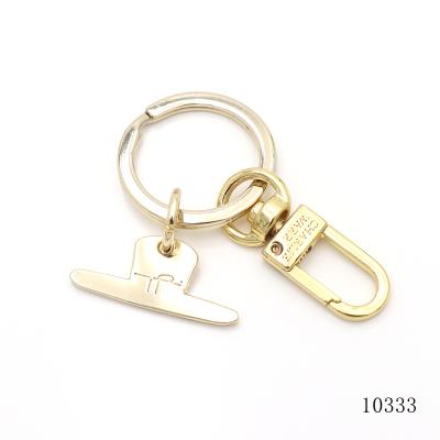China Light Gold Custom Hat Shape Metal Logo With Jump Ring For Keyring Clasp for sale