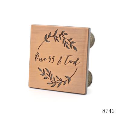 China Custom Engraved Square Metal Brand Tags With Screws Premium Logo Plates For Leather Bags And Furniture for sale