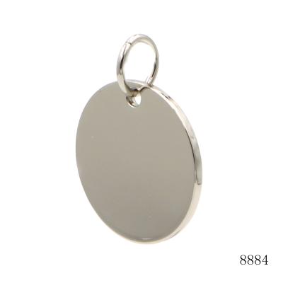 China Premium Metal Round Tag 30mm Plain Circle Label Metal Keychain Charm for sale