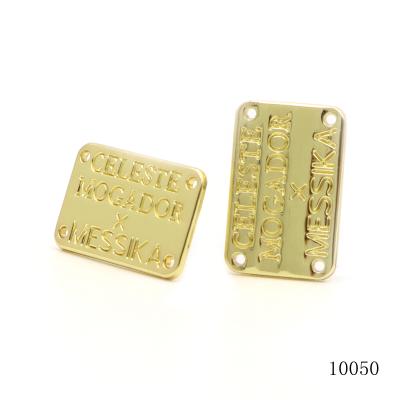 China Quality Metal Sewing Logo Label for Bag Accessories Clothing Metal Square Plate Label for sale