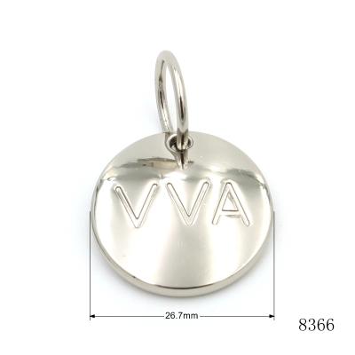 China Eco Friendly Custom Engraved Name Tags Metal Circle Label Charm Tags for Bags for sale