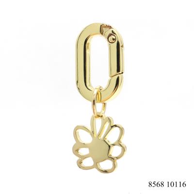 China 20mm Metal Flower Charm Metal Hollow Label Tag Custom Metal Logo Tag for Key Chain Accessories for sale