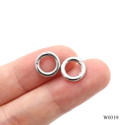 China 6mm Mini Round Stainless Steel Spring Ring 316 Steel Carabiner Keychain Metal Accessories for sale