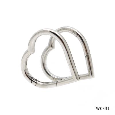 China 30mm Heart  Shape Stainless Steel Spring Ring Quality Carabiner Keychain DIY Accessories for sale