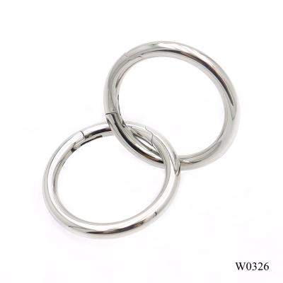 China 35mm Polished Stainless Steel Spring O-Ring Snap Clasp for Bags & Leather Crafts for sale