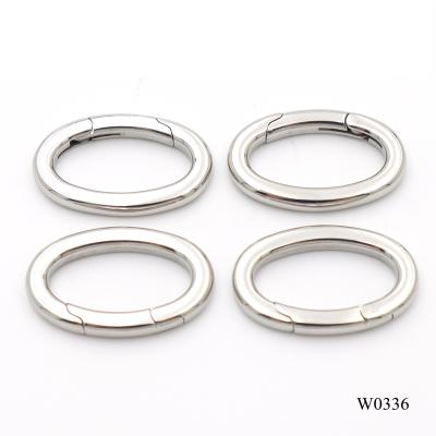 China Luxury Stainless Steel Oval Shape Key Chain Ring Metal O Ring Spring Ring Snap Spring Clip for sale