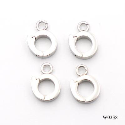 China Stainless Steel Spring Open Jump Ring 8x11mm Mini Round Snap Clasp Connector For Jewelry Making for sale